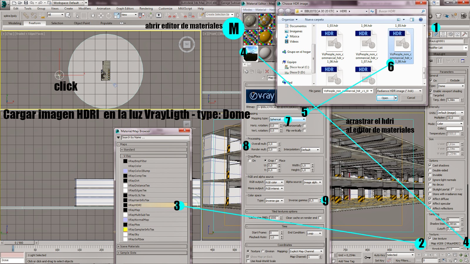 Configuración básica . 3d max, vray, con HDRI