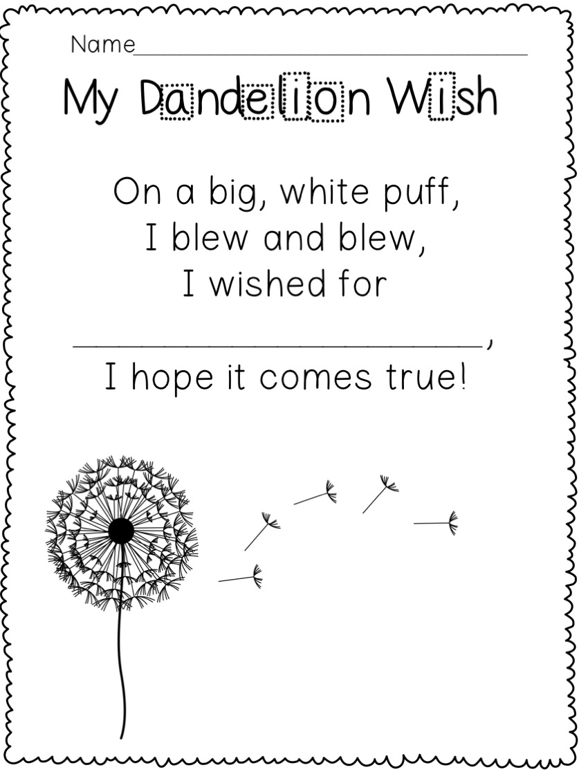 Life Cycle Of A Dandelion Worksheet - Free Worksheets Printable