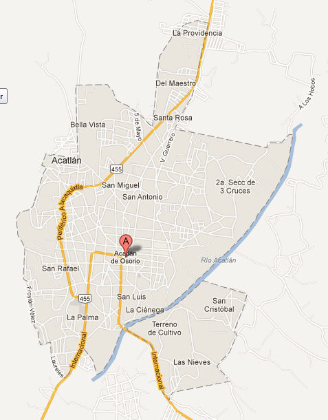 Acatlán de Osorio: Ubicación de Acatlán