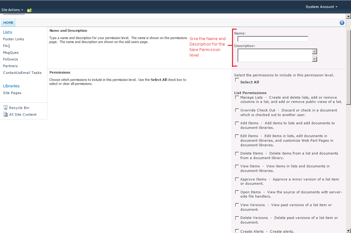 Sharepoint Blog Add New Permission Level In Sharepoint 2010