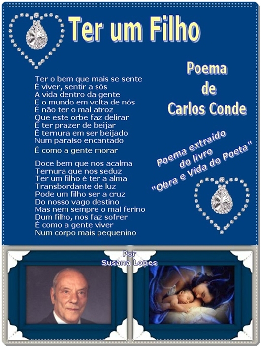 ♥ Molduras de Poemas de Fado ♥: Ter um filho