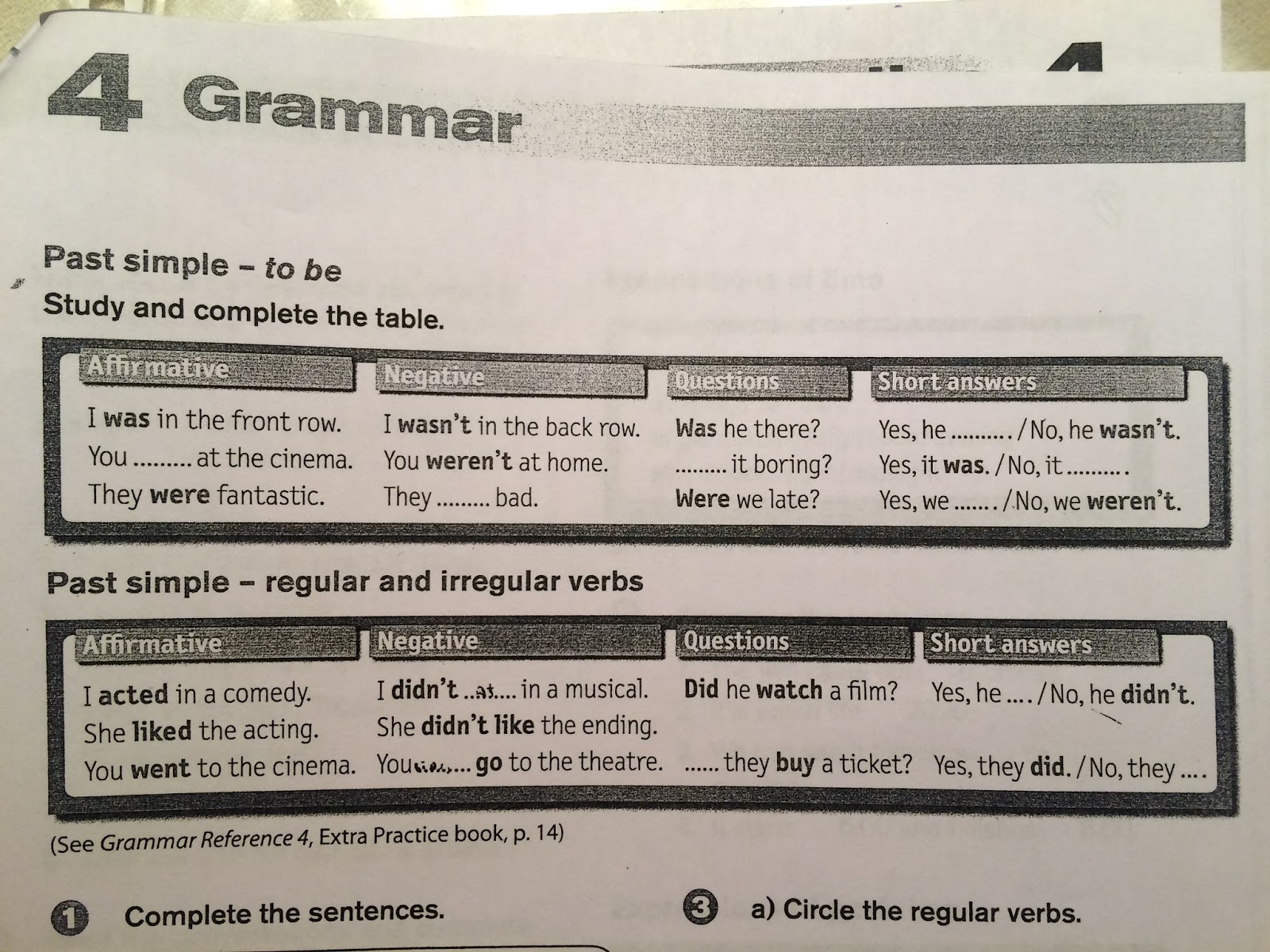 Inglés Nivel 3: Fotocopias Past Simple