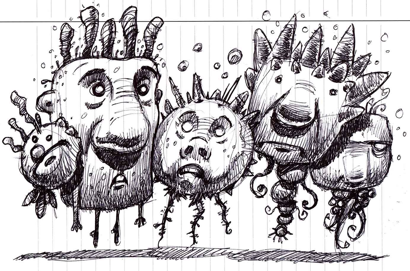 Mike Cressy Art: Moore Scary Doodles for INKTOBER...