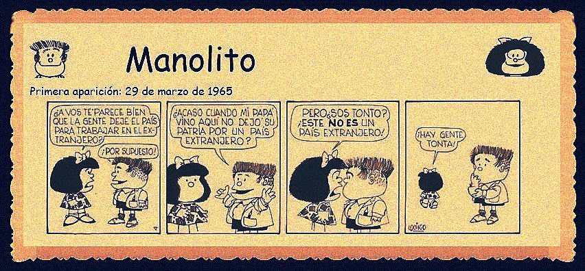 Mafalda - Manolito: Primera aparición -29 de marzo de 1965 ~ En el alma ...