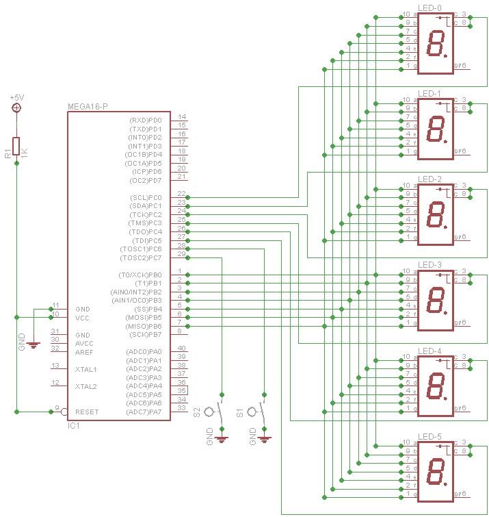 EMBEDDED: ATMEGA 16 SEVEN SEGMENT DIGITAL CLOCK