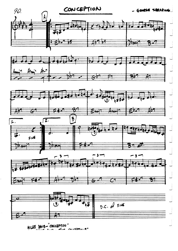 George Shearing - Conception | Partituras para Armonica