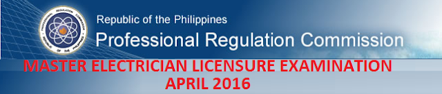 REGISTERED MASTER ELECTRICIAN LICENSURE EXAMINATION RESULTS APRIL 2016 ...