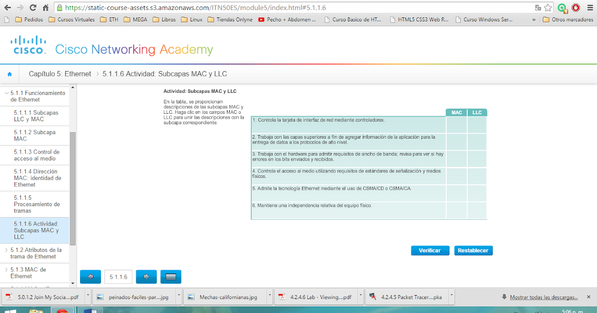 CISCO CCNA 1 v5.0: 5.1.1.6 Laboratorio