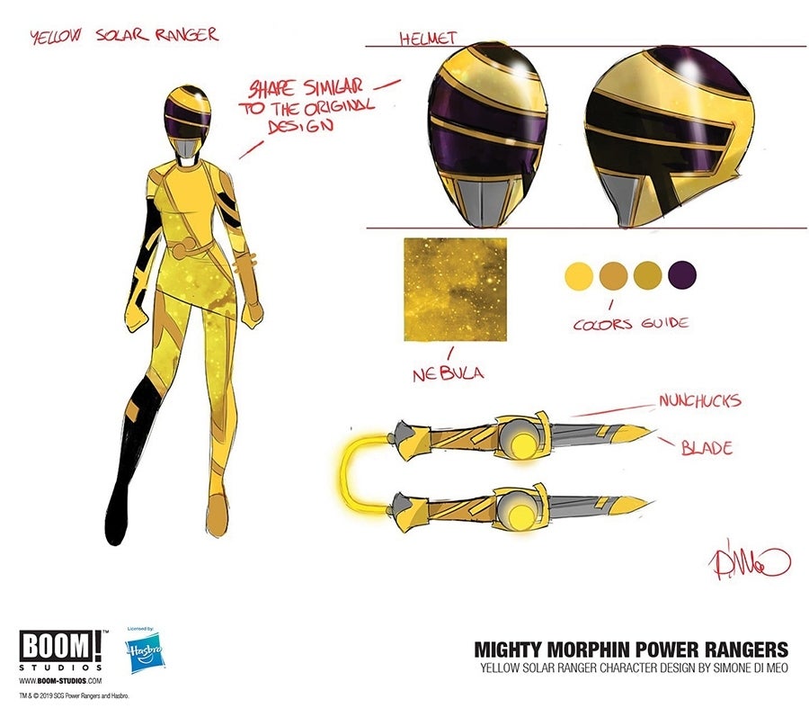 NickALive!: BOOM! Studios Reveals New Power Rangers Solar Ranger Designs