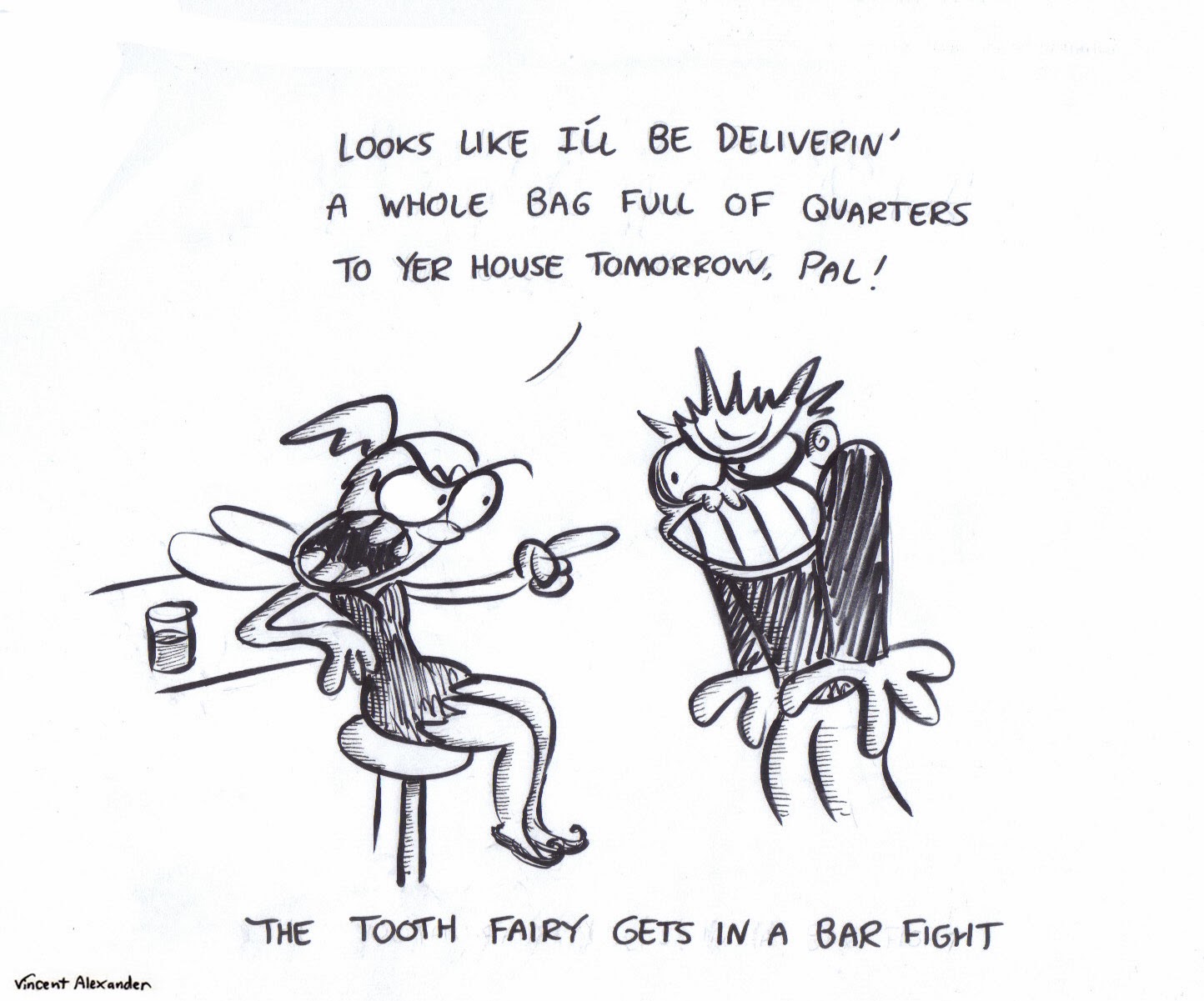 Vincent Alexander Cartoons: Bar Fight