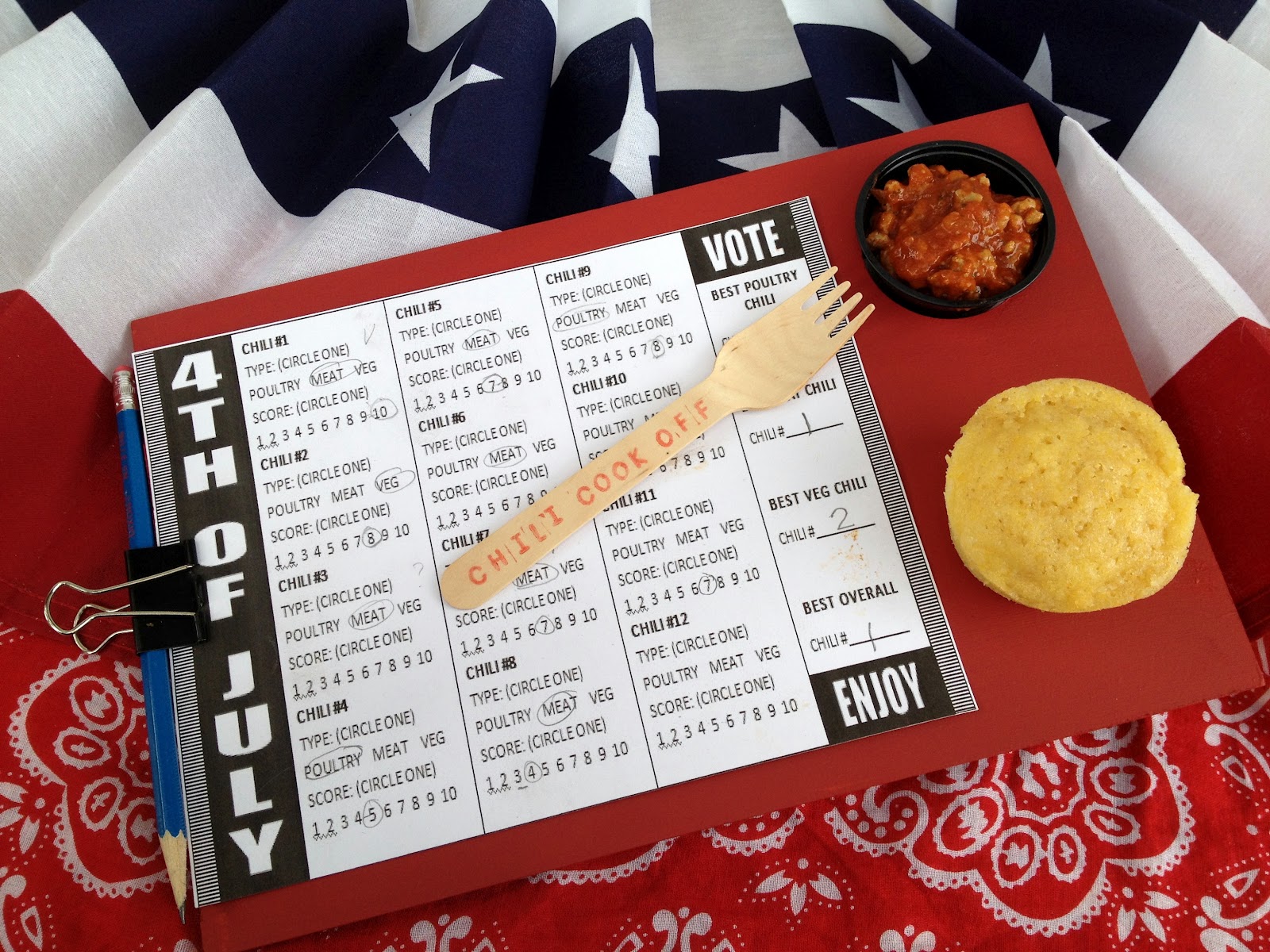 Backyard Chili Cook-off Party and Ballot Board DIY