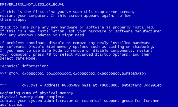 PC Security Support: Blue Screen Error Messages In Windows