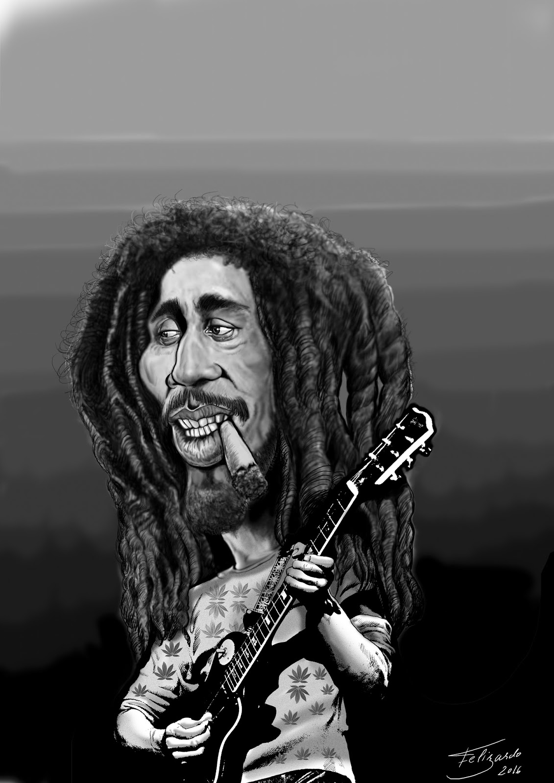 Felizardo Cartoon: Bob Marley (Caricatura)