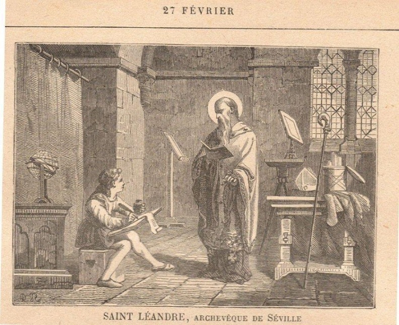 ICONOGRAPHIE CHRÉTIENNE: Saint LÉANDRE de SÉVILLE, archevêque