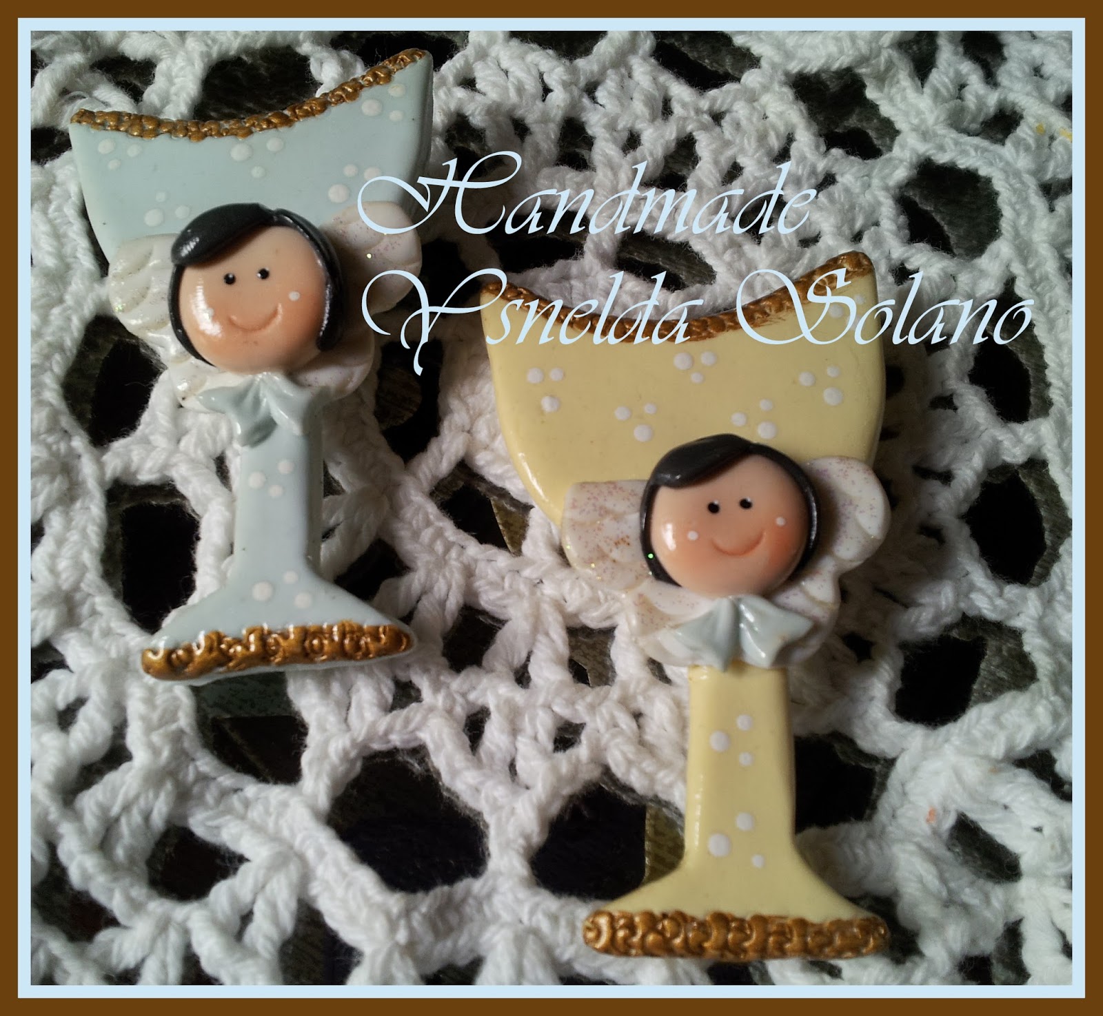 Cáliz con carita de Angelito, Primera comunión, en Porcelana Fría ...