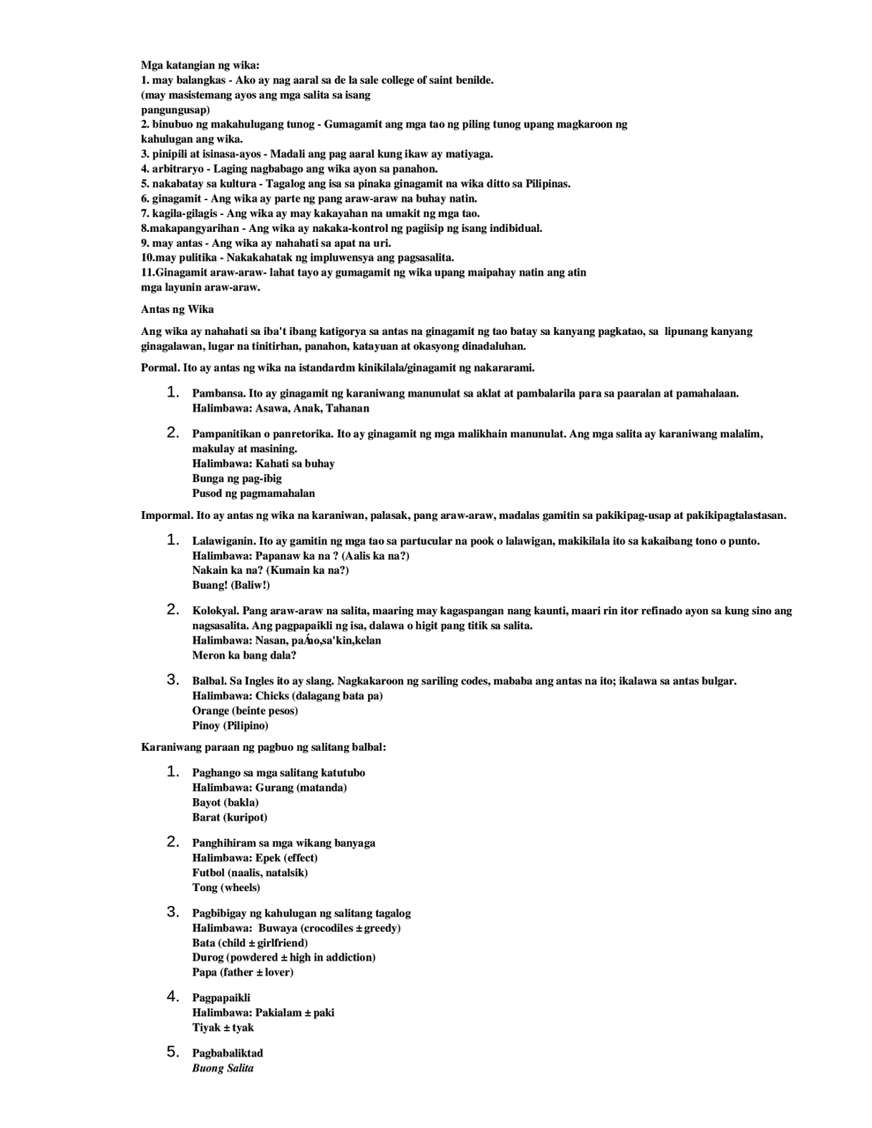 salitang balbal - philippin news collections