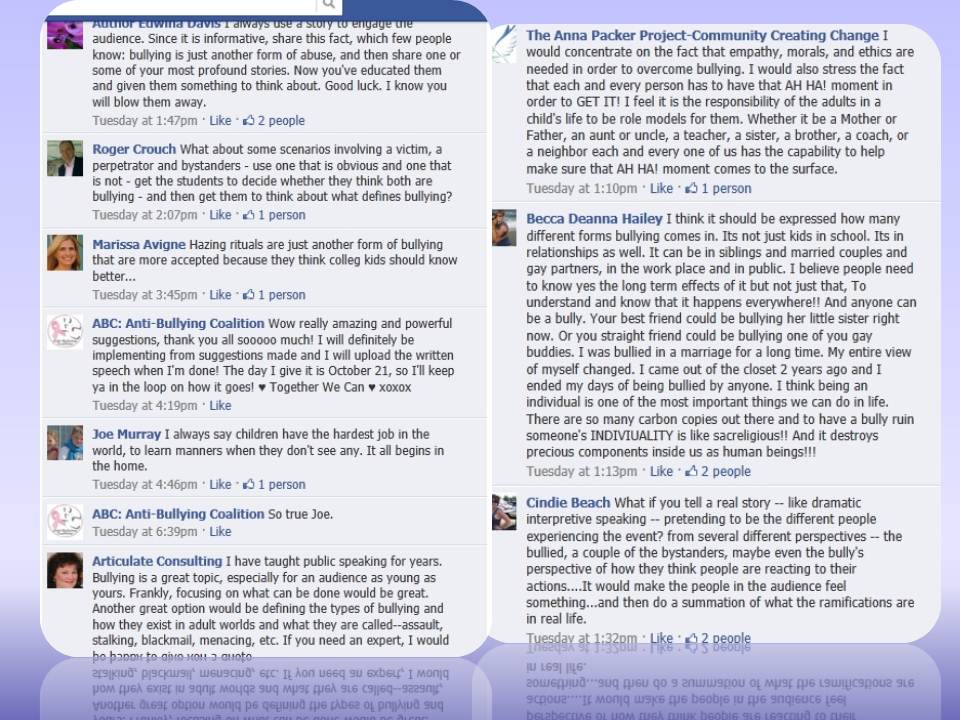 ABC: Anti-Bullying Coalition: Informative Speech on ABC