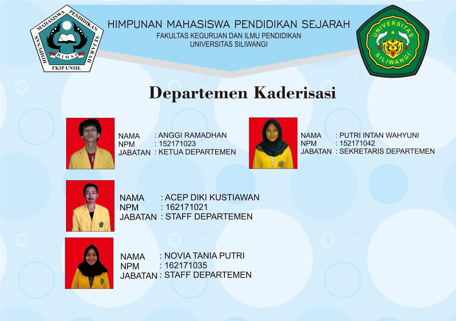 HIMAS FKIP UNSIL: PENGURUS HIMAS FKIP UNSIL PERIODE 2017