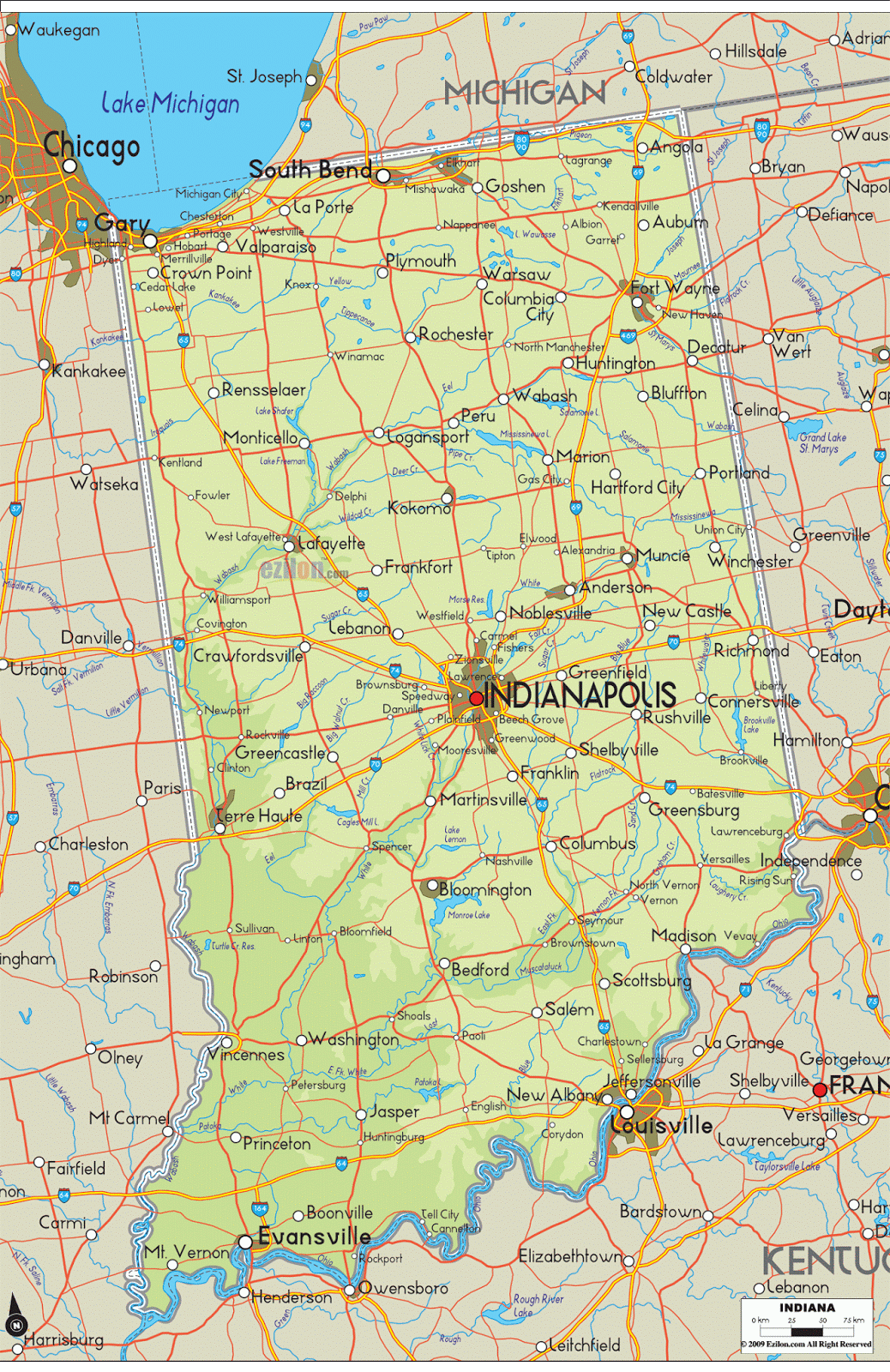 Indianapolis Indiana County Map