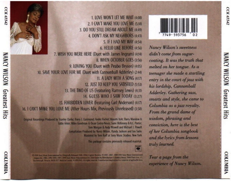 ENTRE MUSICA: NANCY WILSON - Greatest Hits