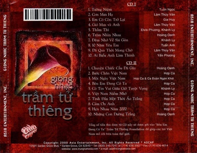 Asia CD 141 - Various Artists - Giòng Nhạc Trầm Tử Thiêng (Trong Niềm ...