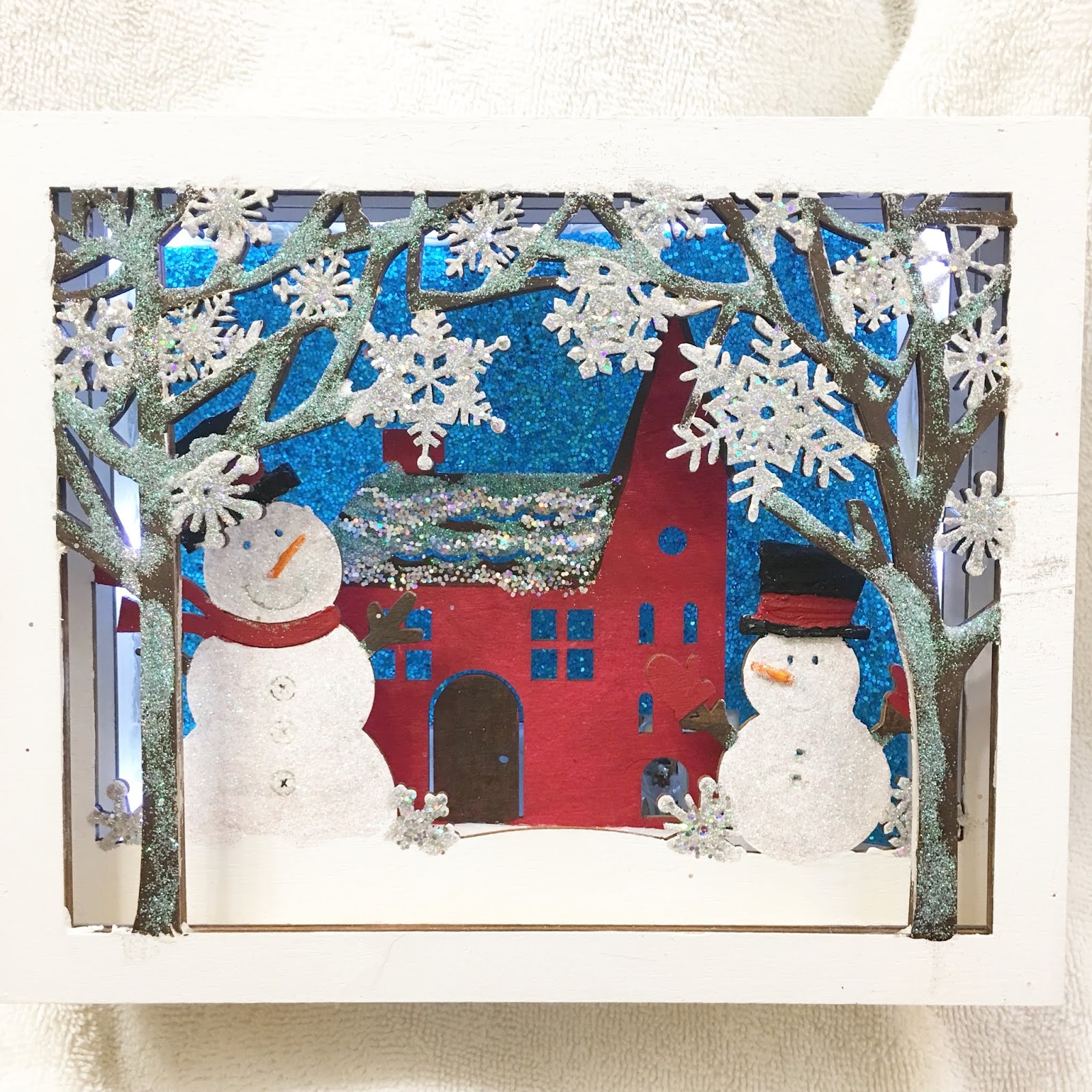 Last Minute DIY Snowman LED Shadow Box Project | Keep Calm and Craft On ...