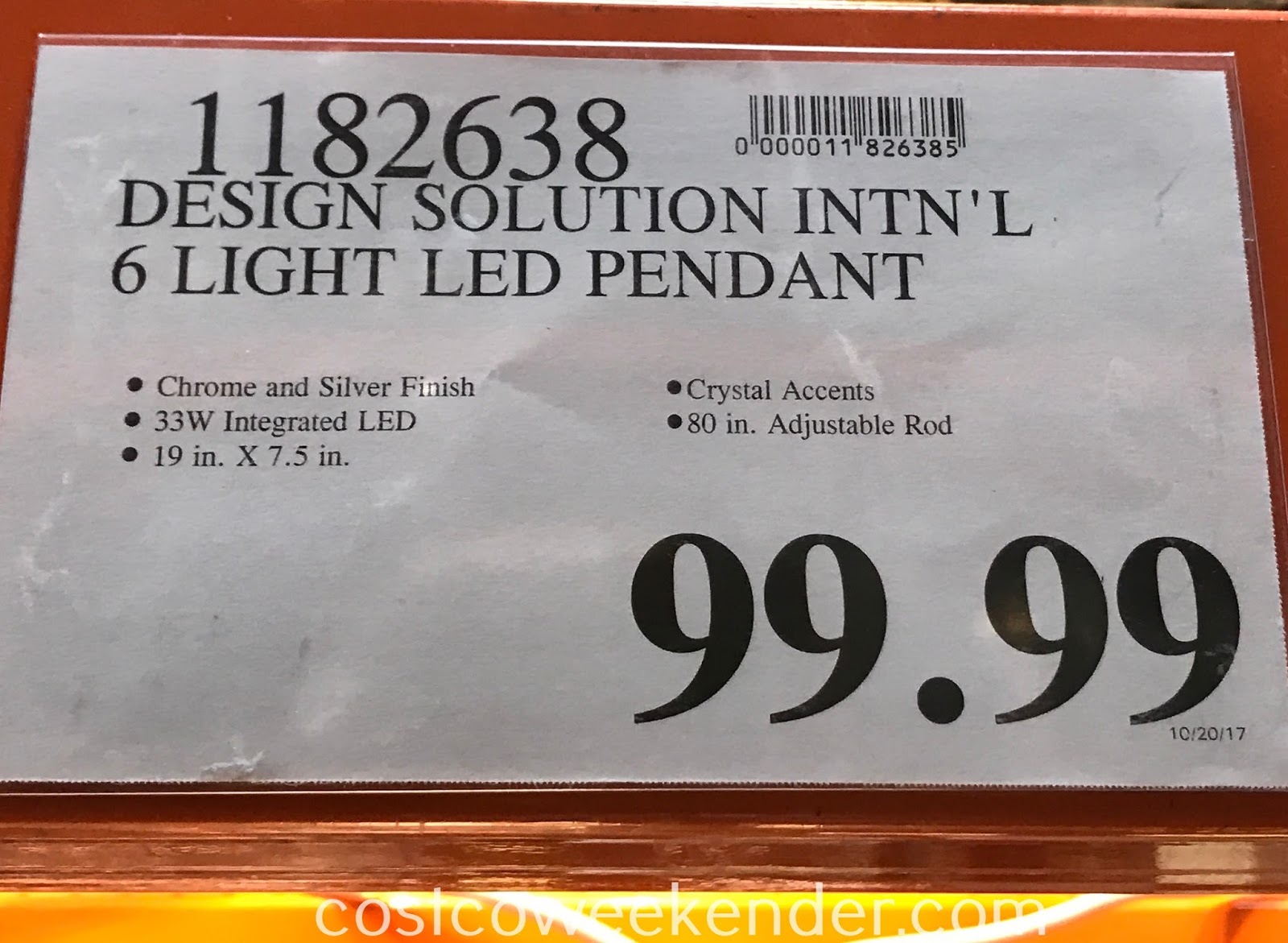 Design Solution International 6 Light Adjustable Pendant | Costco Weekender