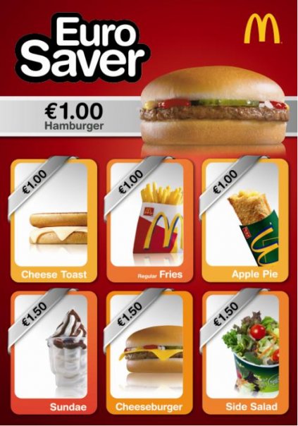 We are a product of experience: The Mcdonald's Eurosaver Menu