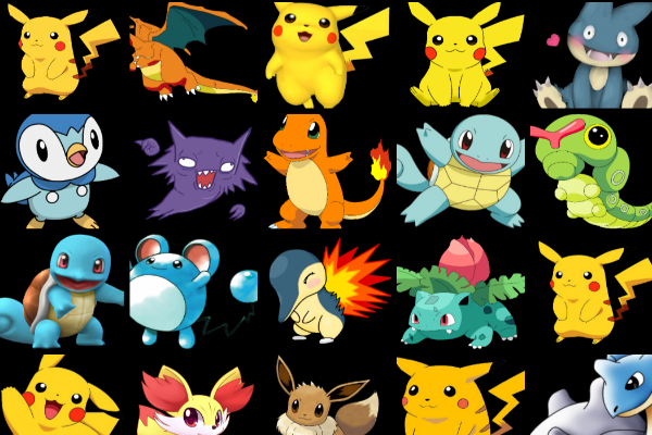 Mentahan lengkap kartun pokemon PNG