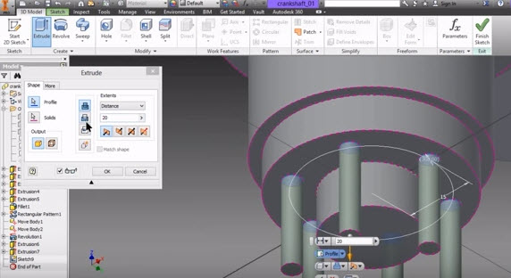 ขั้นตอนการเขียนชิ้นส่วน3D เพลาข้อเหวี่ยงสำหรับเครื่องยนต์ V12 engine ...