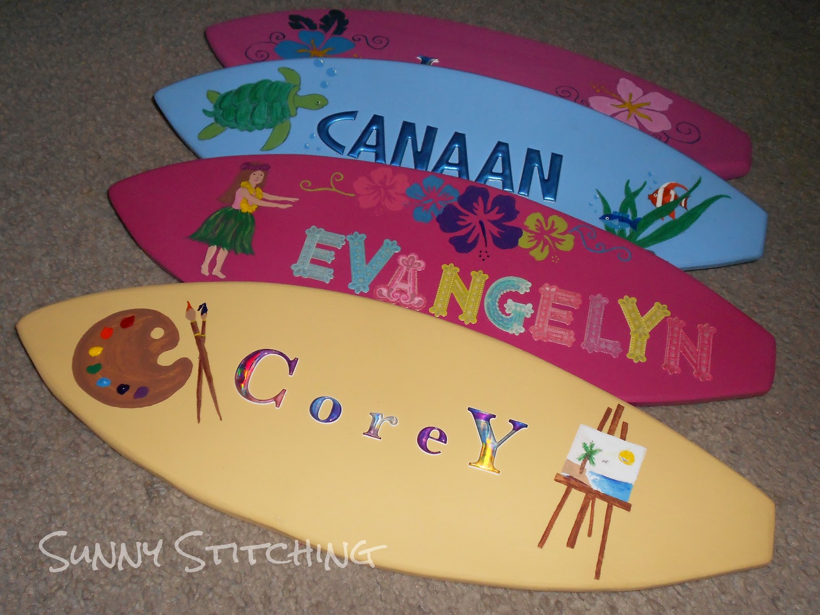 Sunny Stitching: Surfboard Signs Tutorial