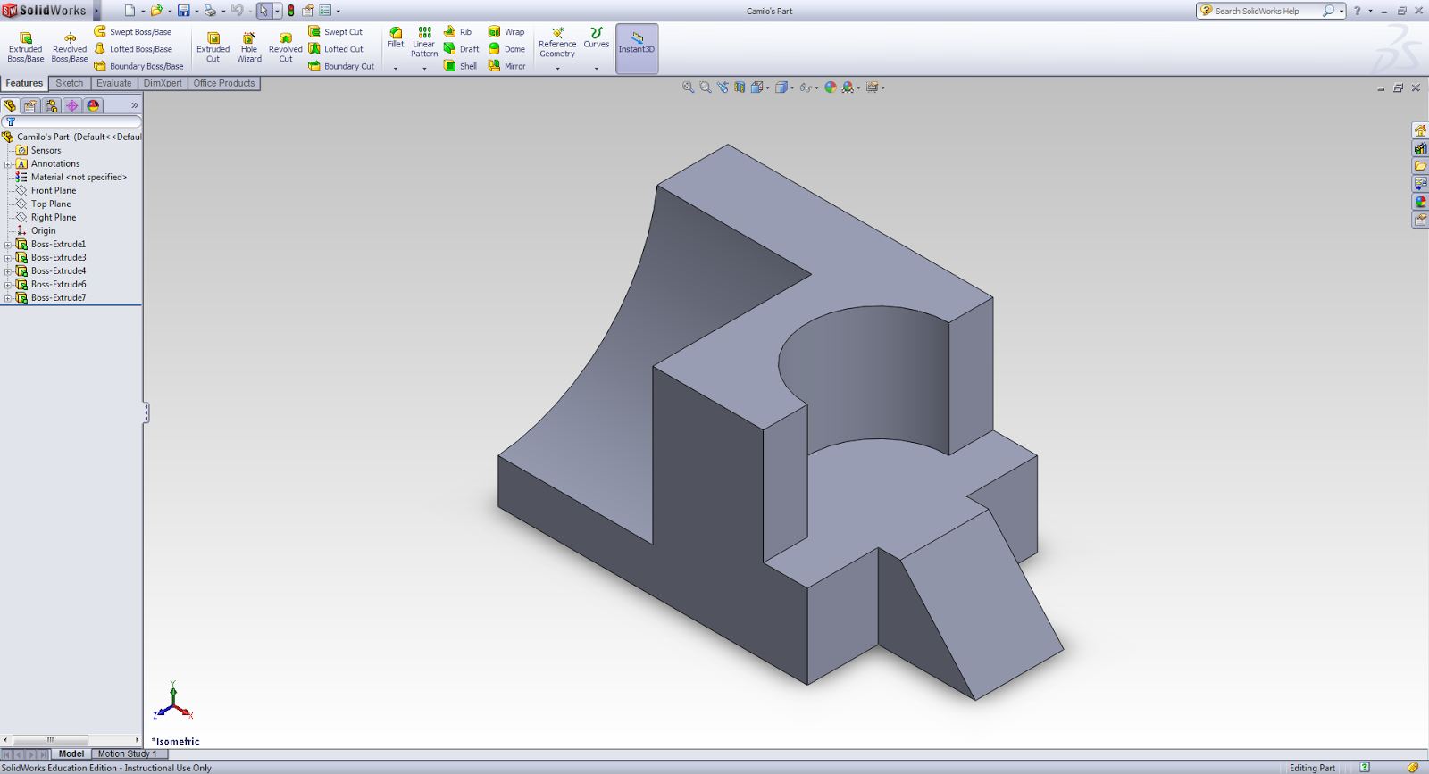 Design SK2: "Complicated" SolidWorks Part