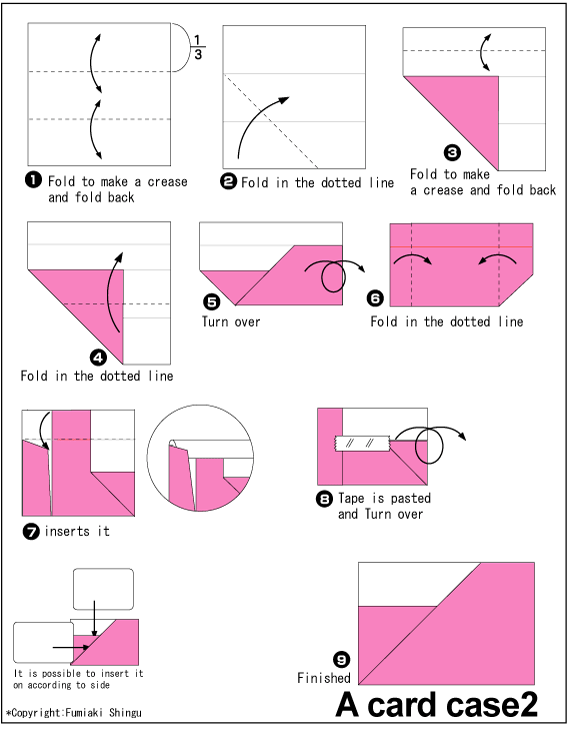 Origami Card case2 - Easy Origami instructions For Kids