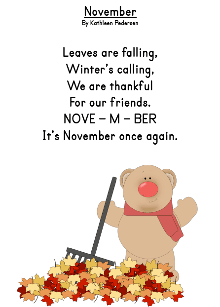 November Poetry FREEBIE | Grade Onederful