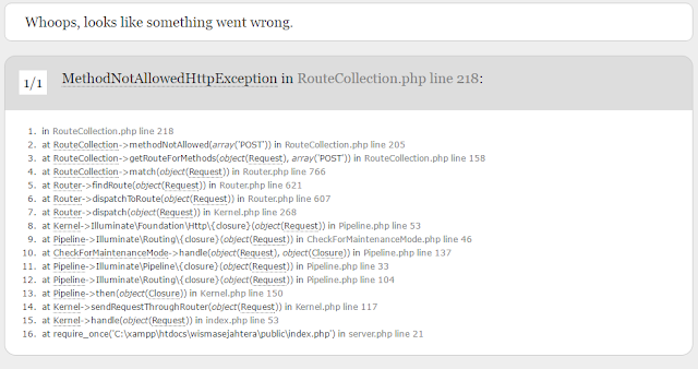 laravel 5.3 MethodNotAllowedHttpException in RouteCollection.php line ... laravel 5.3 MethodNotAllowedHttpException in RouteCollection.php line ...