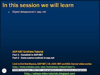 Sql server, .net and c# video tutorial: Part 3 – Object DataSource in ASP.NET