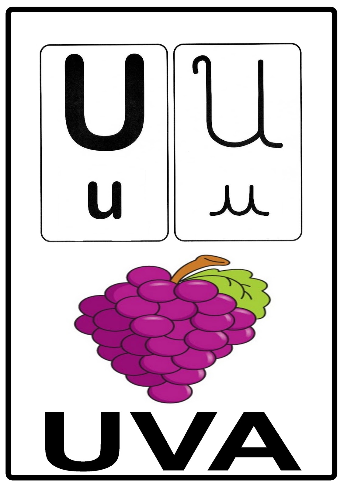 Letra U Para Imprimir - EDUKITA