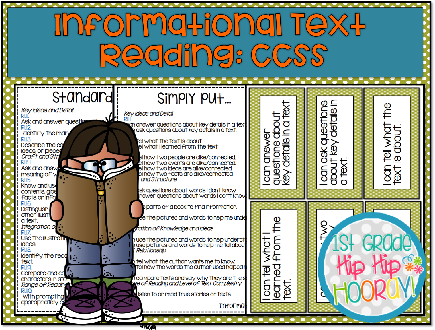 1st Grade Hip Hip Hooray!: Reading: Informational Text Assessment ...