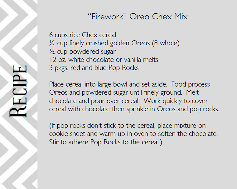 Celebrating Happy: Firework Oreo Chex Mix