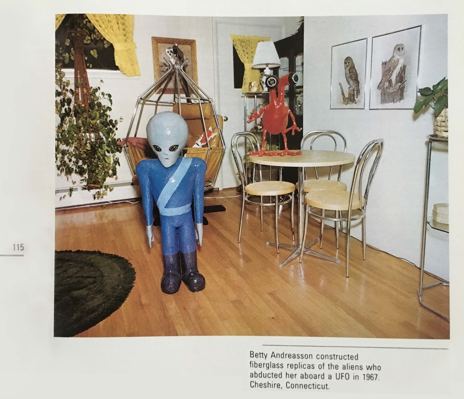 hidden experience: Betty Andreasson's home with FOUR owls and a gray alien