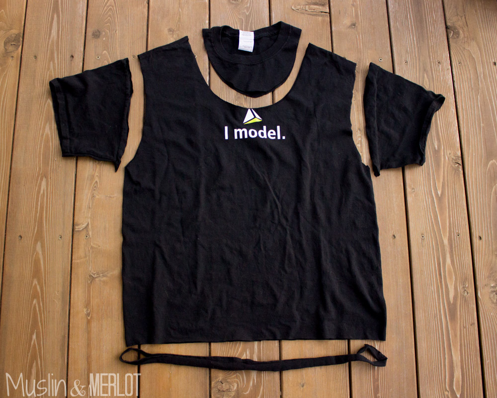 Upcycled T-Shirt Tote - Muslin and Merlot