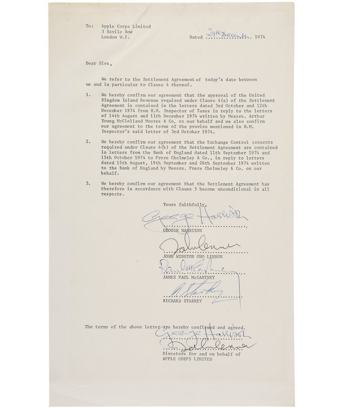 DIÁRIO DOS BEATLES: Contrato que oficialmente separou os Beatles vai à venda na Sotheby’s