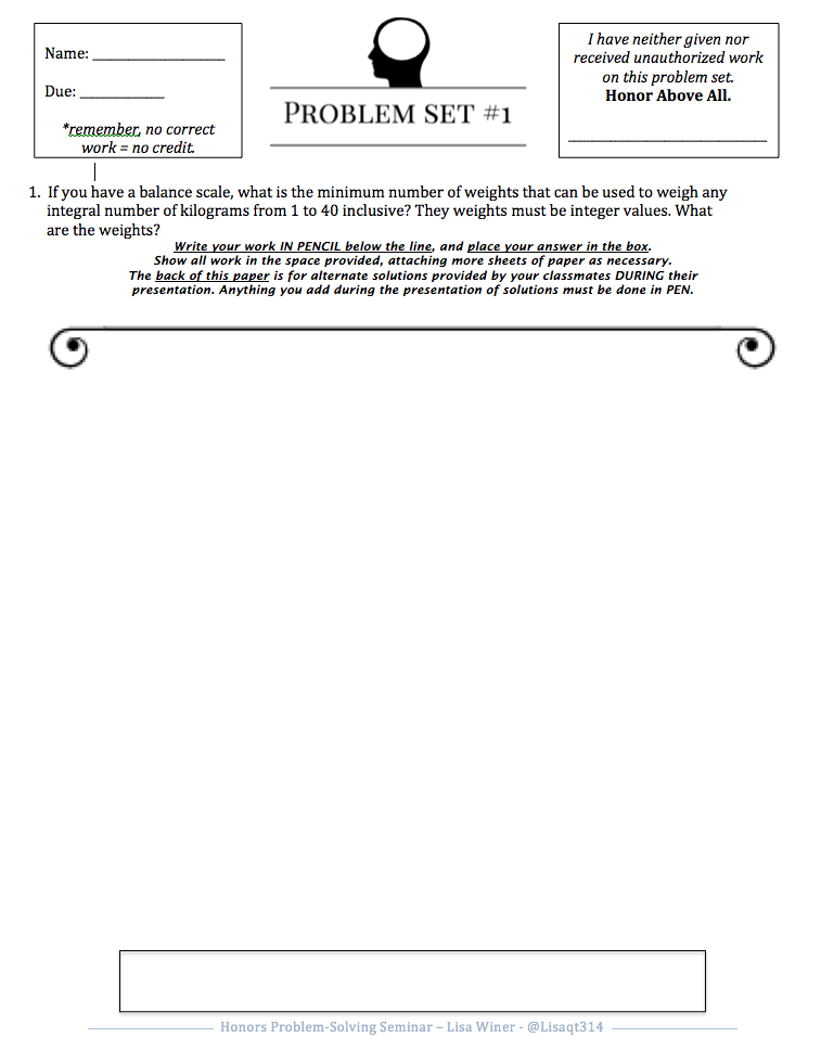 eat play math: My First Problem Set for My Problem-Solving Class