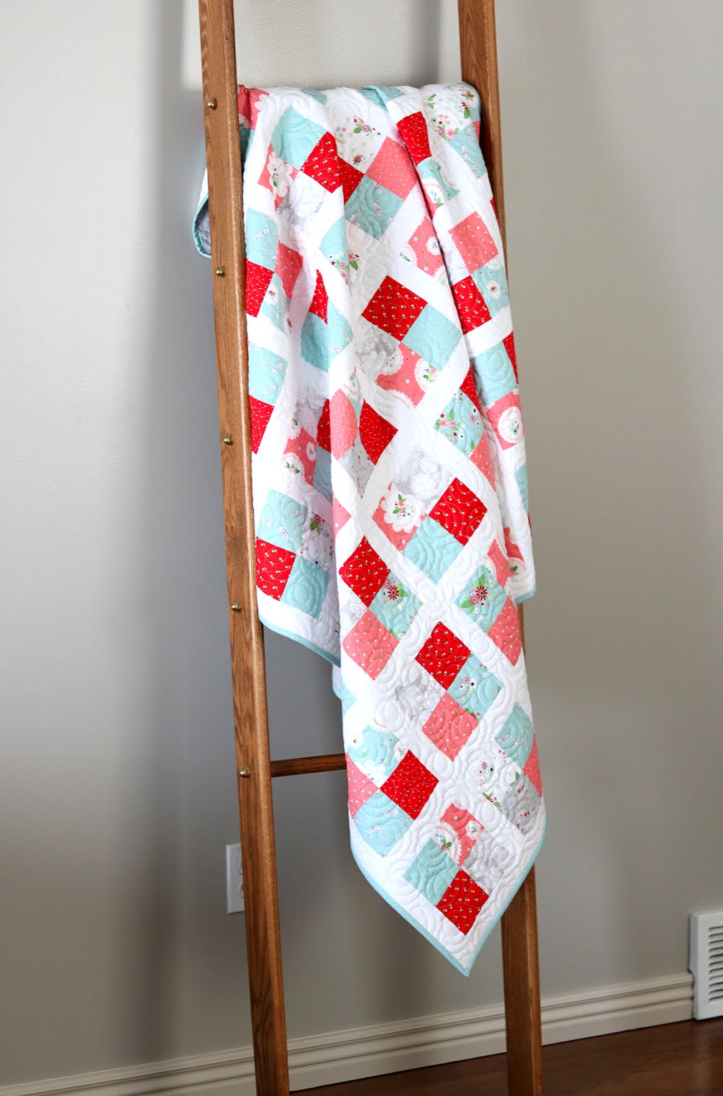 A Bright Corner: Quick Four Patch Tutorial + Vintage Keepsakes Fabric