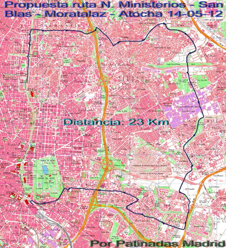Patinadas Madrid: Propuesta ruta patinaje N. Ministerios - San Blas ...