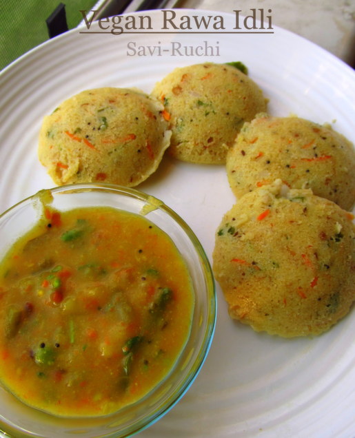Savi-Ruchi: Rawa Idli Recipe (Without Yogurt or curd) | Vegan Rava Idli ...