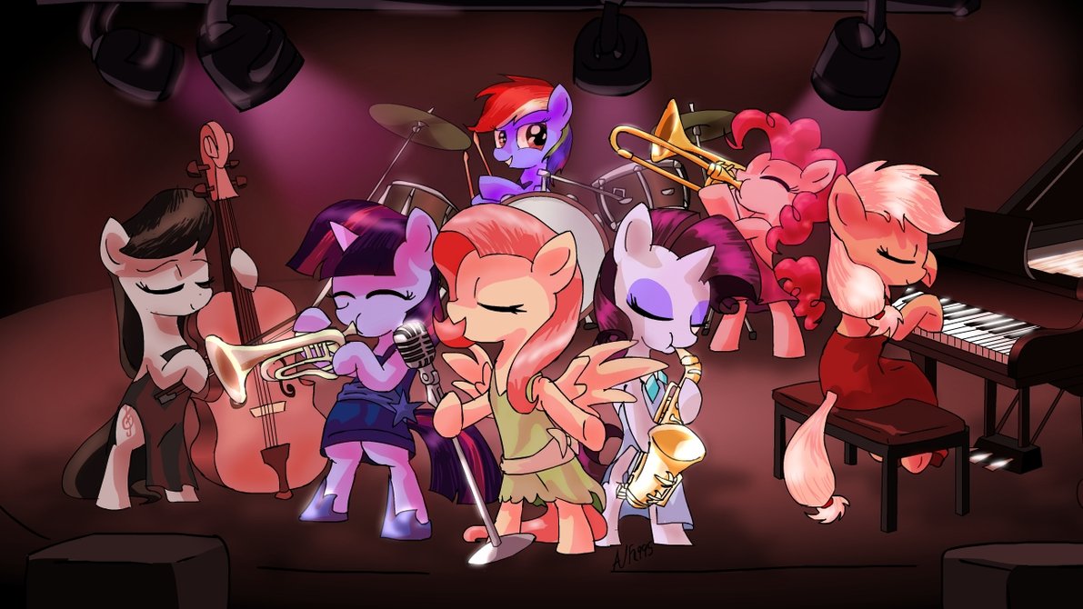 Wallpaper: Two Best Sisters Enjoying Smooth Jazz : r/mylittlepony
