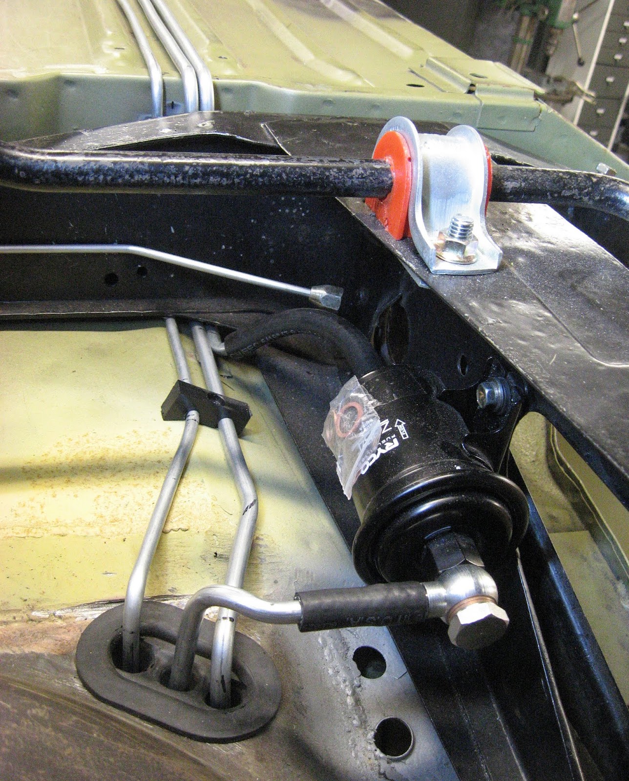 Under the floorpan - Making the fuel Lines