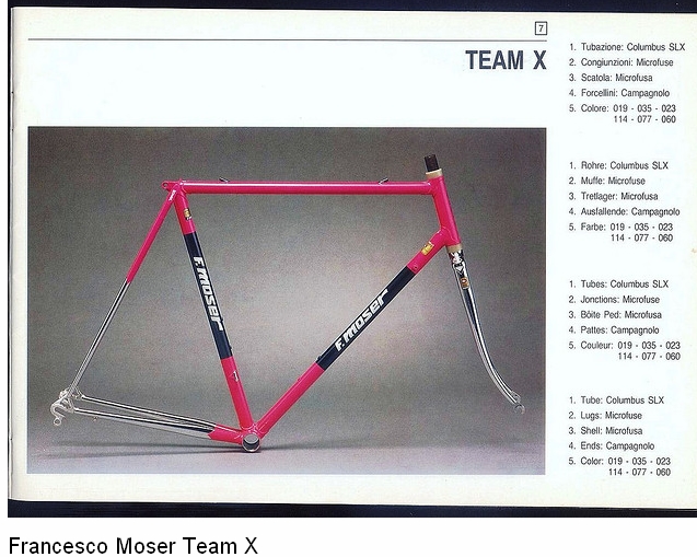 1st Platform: 'Francesco Moser' bike models catalogue