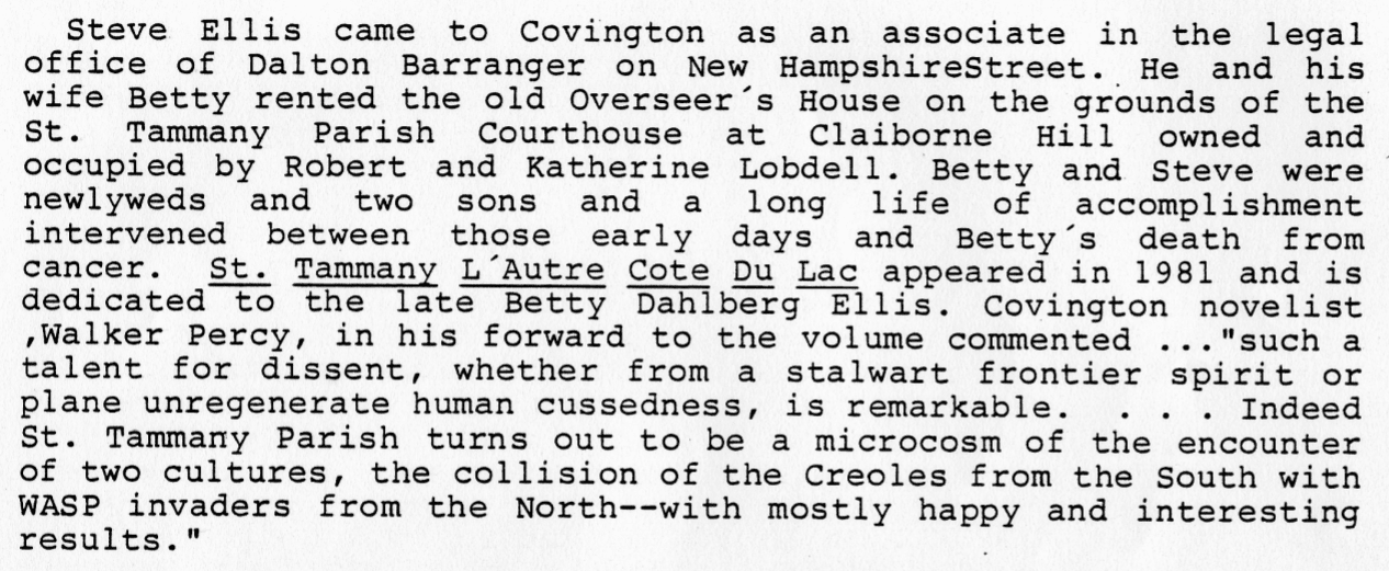 Tammany Family: Steve Ellis, Historian